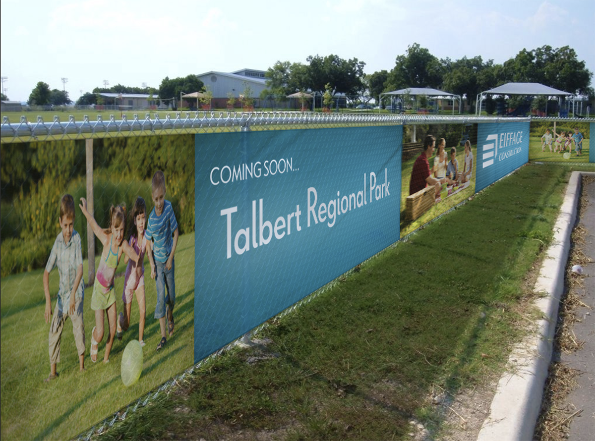 Custom Fence Mesh Signs by Bullseye Promotions